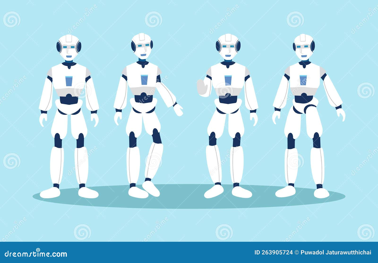 Artificial Intelligence AI Robot . Cartoon Characters Design Stock ...