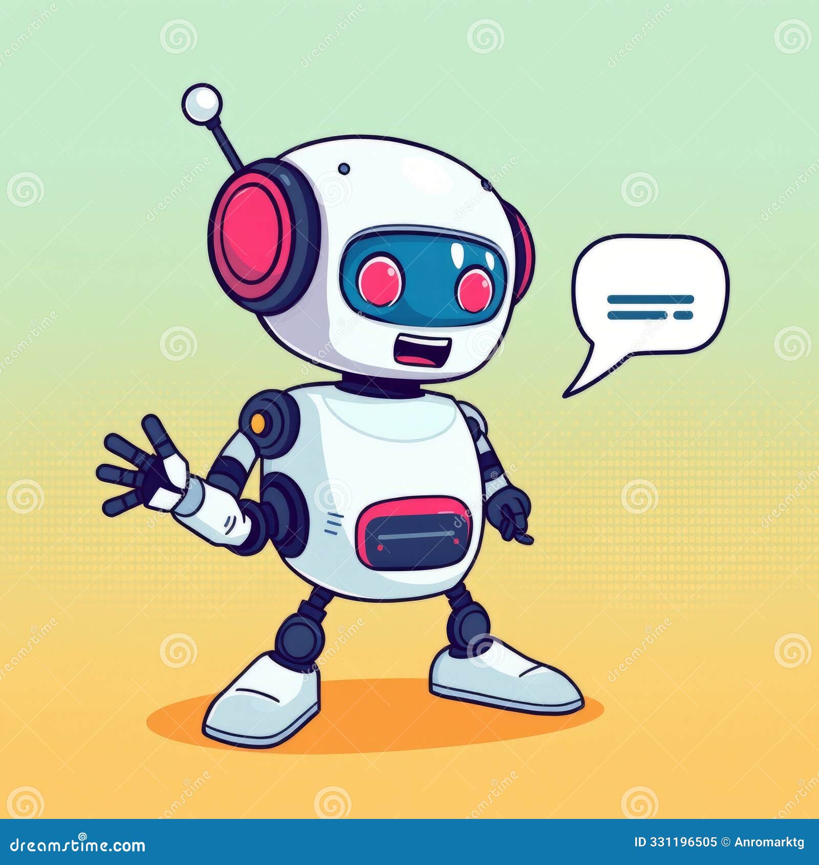 Artificial Intelligence (AI) Robot Chatgpt Illustration Speaking Via a ...