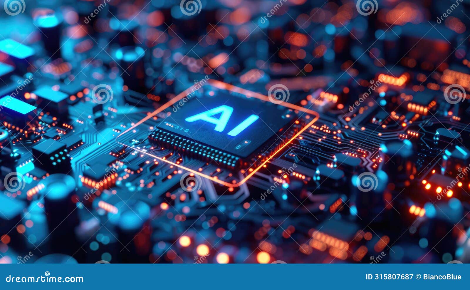 Artificial Intelligence and AI Technology Concept Processor Chip ...