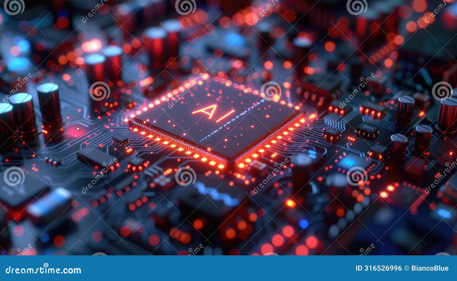 Artificial Intelligence and AI Technology Concept Processor Chip ...