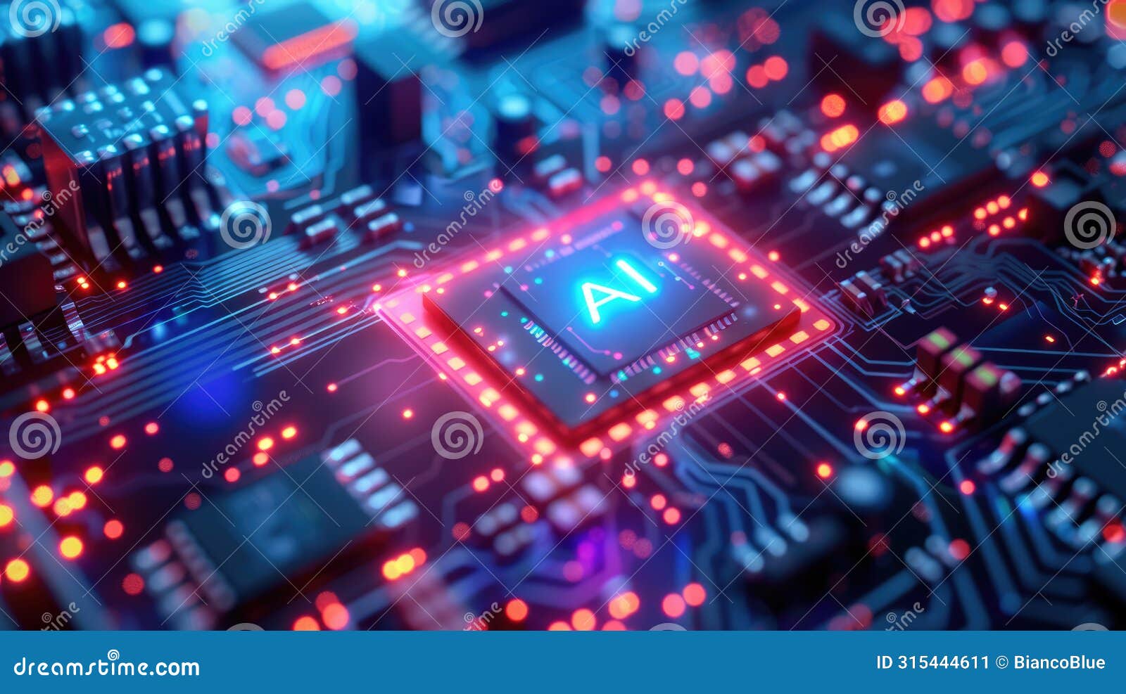 Artificial Intelligence and AI Technology Concept Processor Chip ...