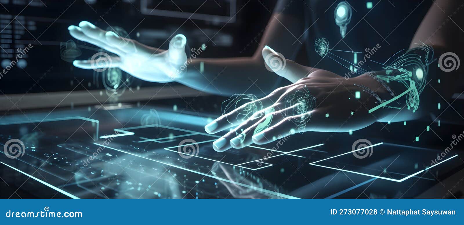 Artificial Intelligence (AI) Technology. Showing Hologram in the Cyber ...