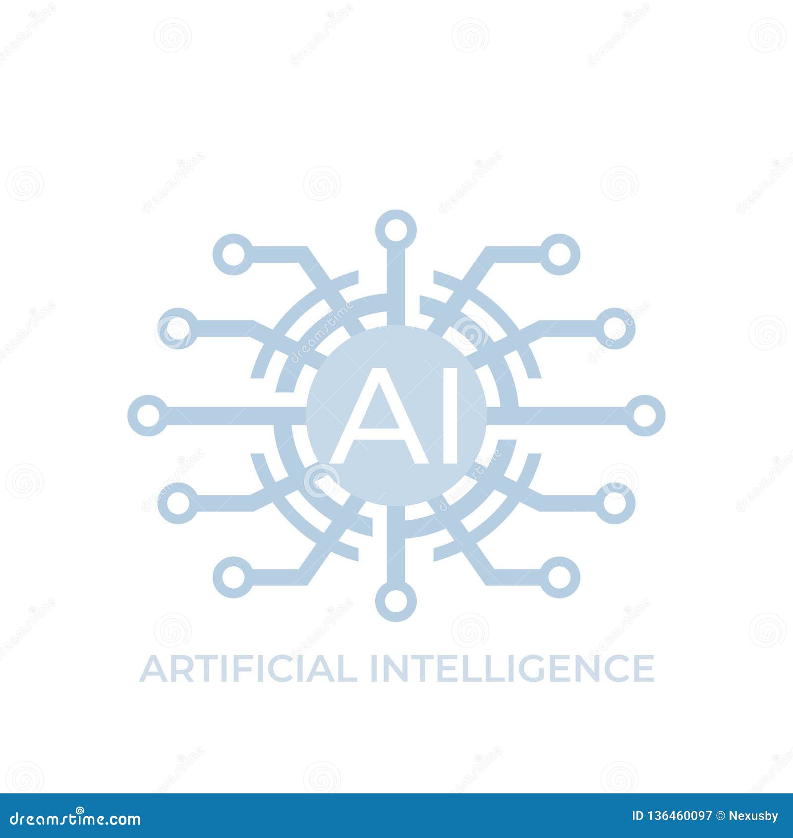 Artificial Intelligence, AI Technology Vector Icon Stock Vector ...