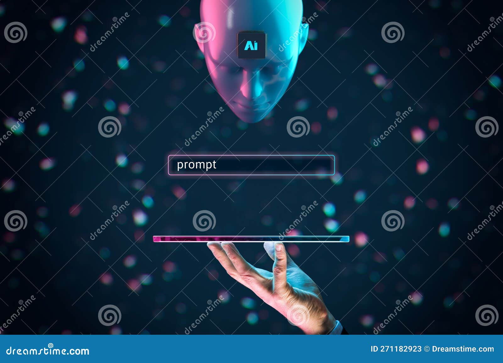 Artificial Intelligence AI Think about Prompt Stock Image - Image of ...
