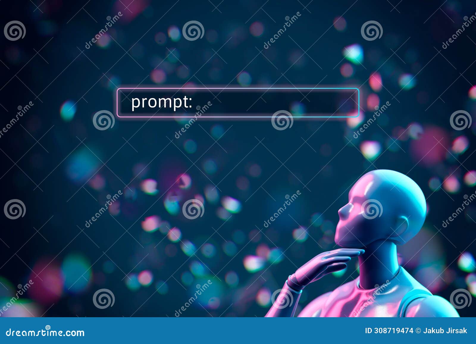 Artificial Intelligence AI Think about Prompt Stock Illustration ...