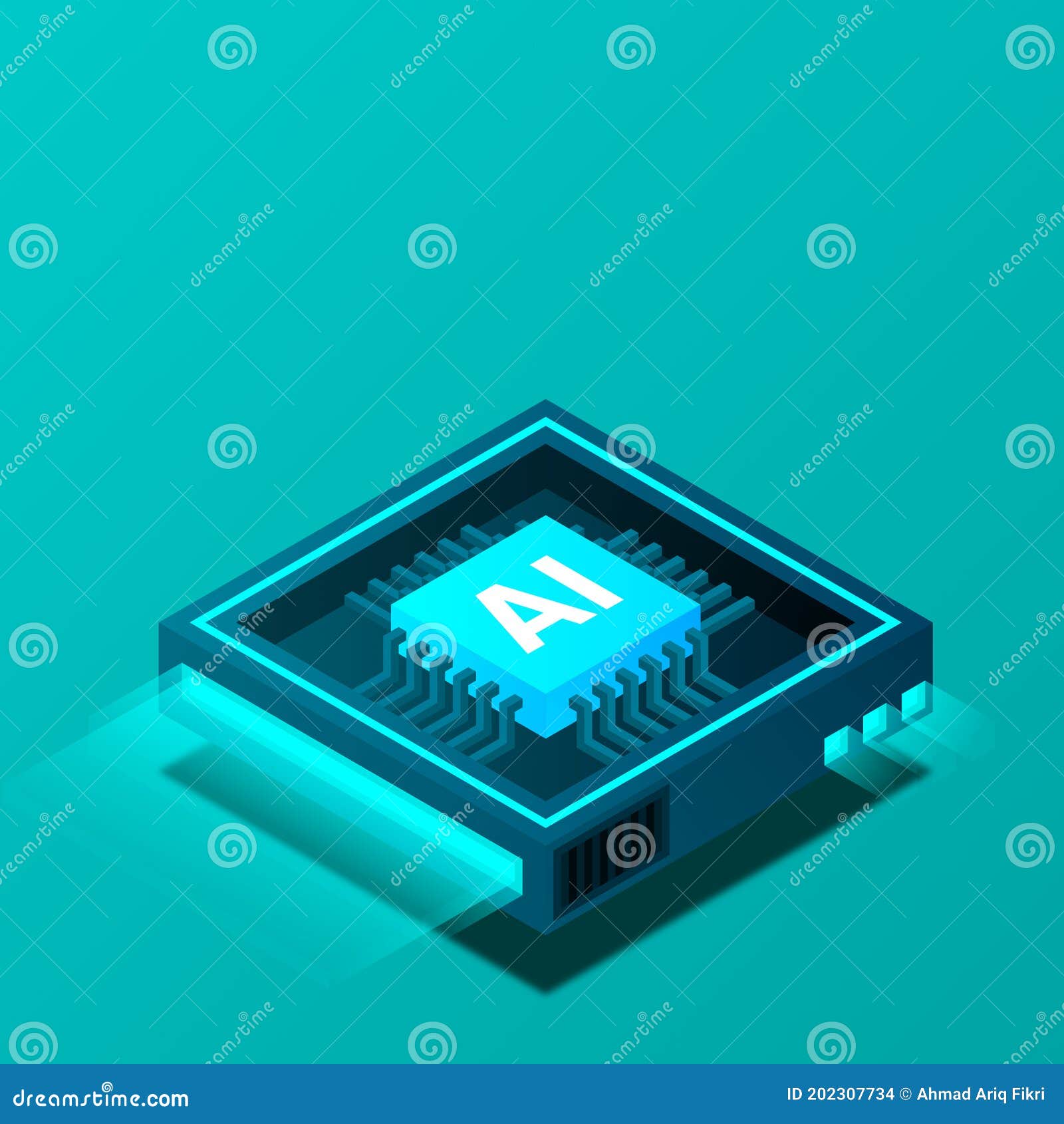 Artificial Intelligence, AI Web Banner, Isometric Cloud Computing Concept, Data Mining ...
