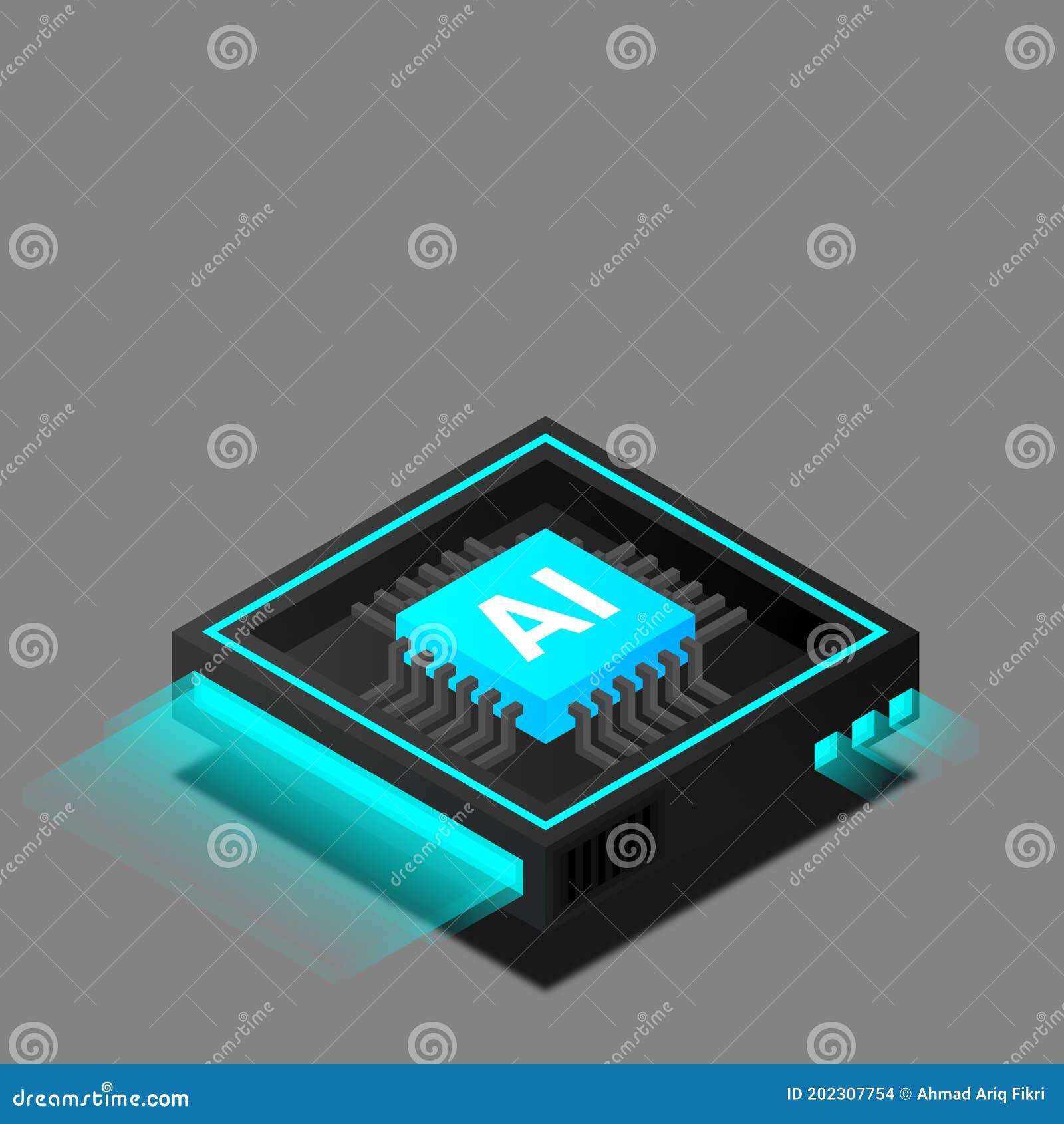 Artificial Intelligence Ai Web Banner Isometric Cloud Computing