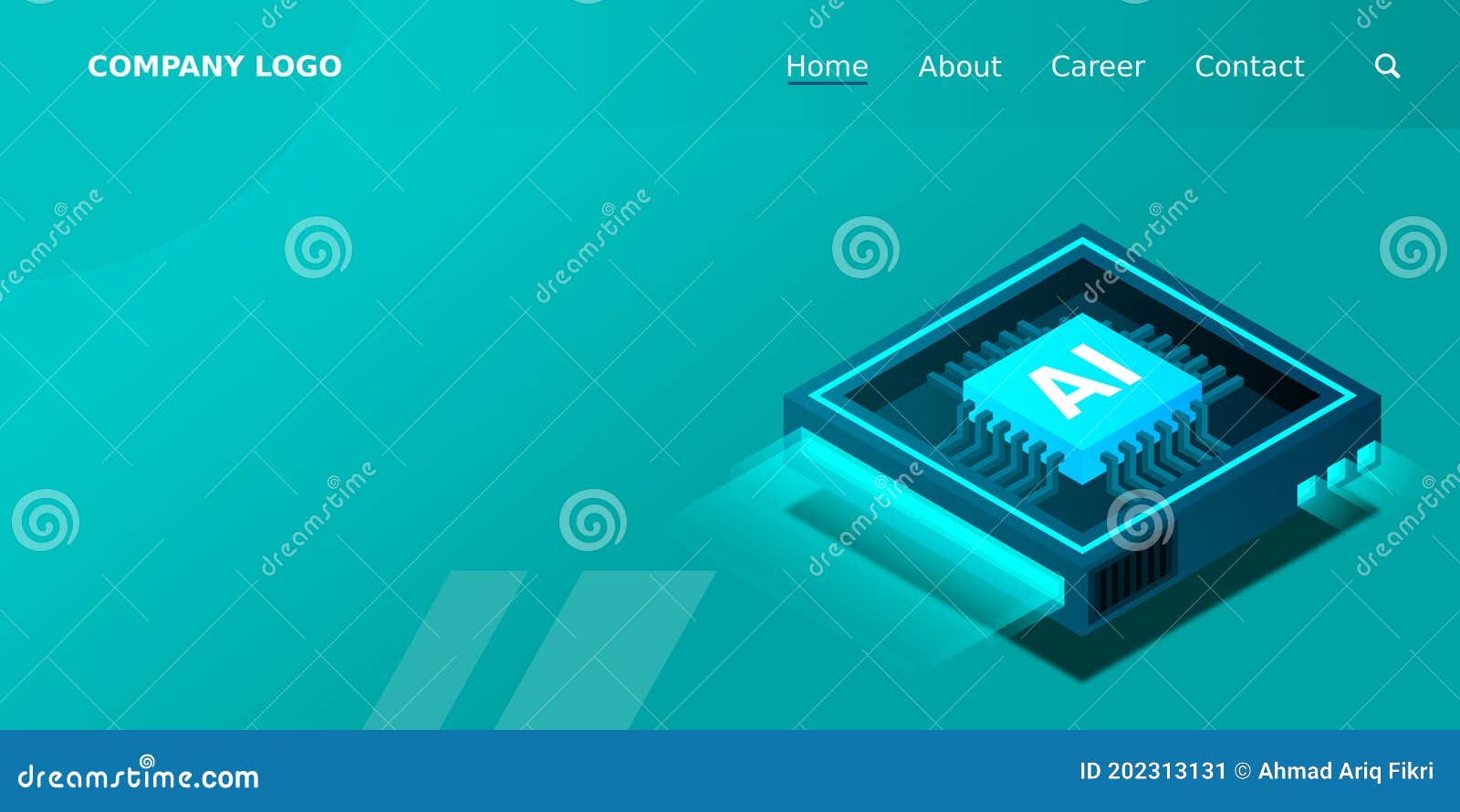 Artificial Intelligence, AI Web Banner, Isometric Cloud Computing Concept, Data Mining ...