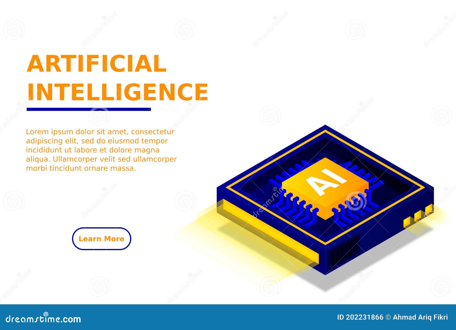 Artificial Intelligence, AI Web Banner, Isometric Cloud Computing Concept, Data Mining ...