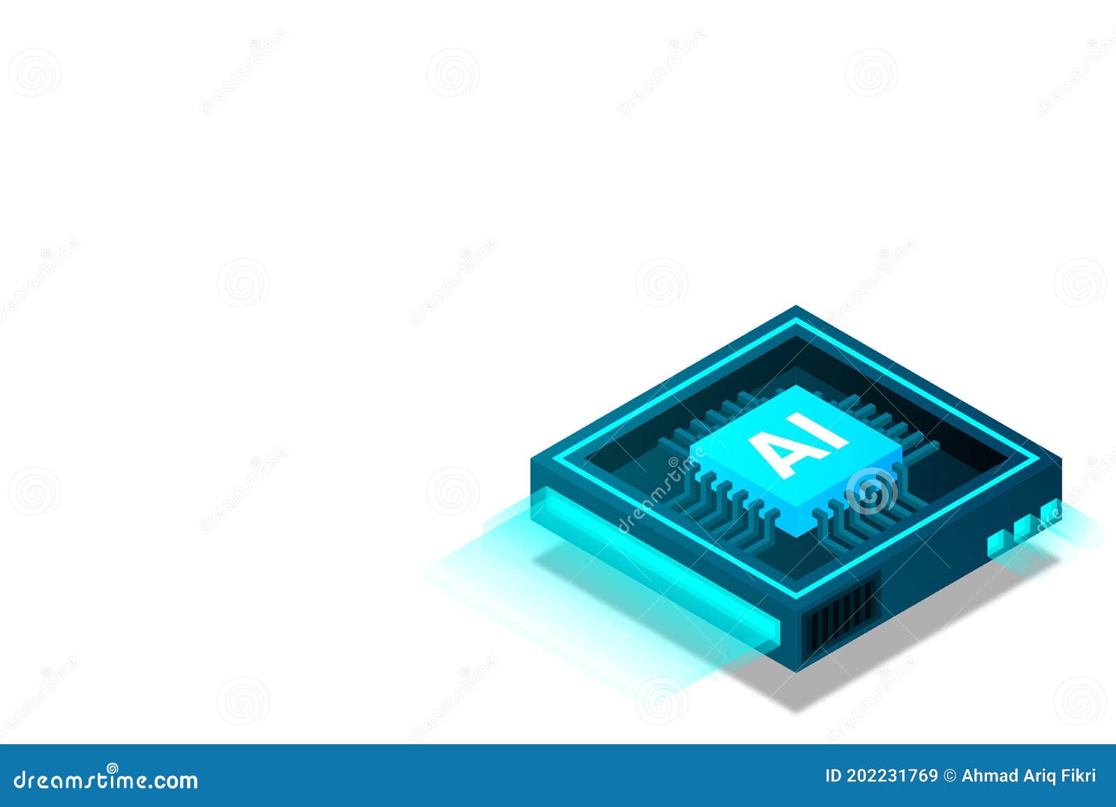 Artificial Intelligence Ai Web Banner Isometric Cloud Computing
