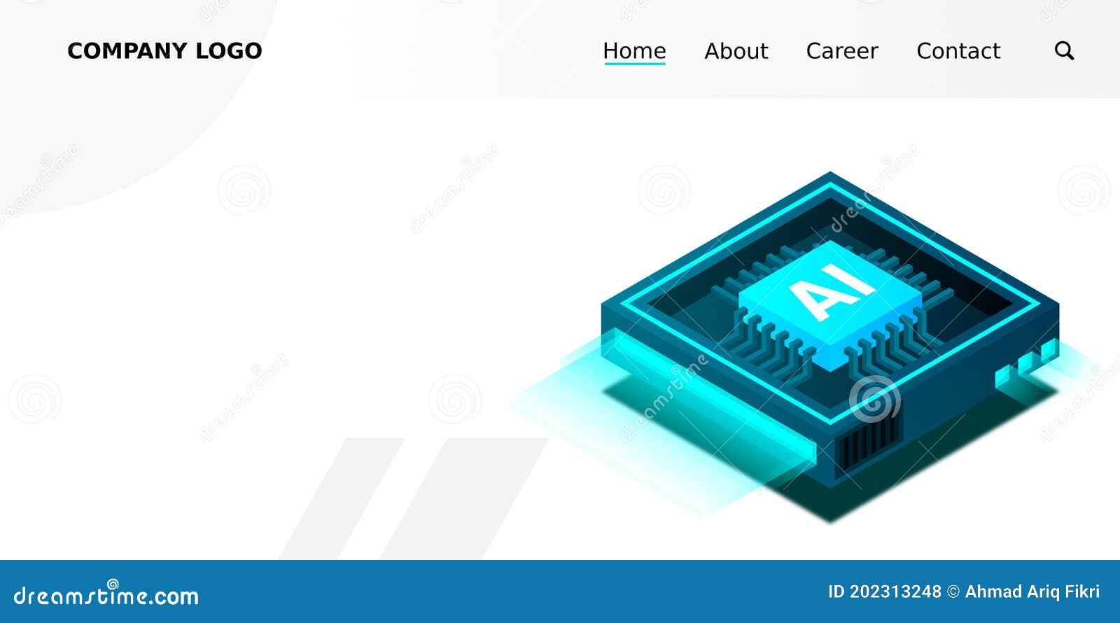 Artificial Intelligence, AI Web Banner, Isometric Cloud Computing Concept, Data Mining ...