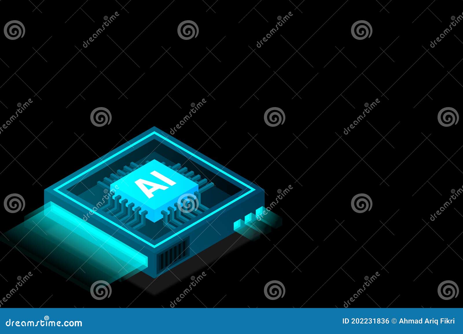 Artificial Intelligence Ai Web Banner Isometric Cloud Computing