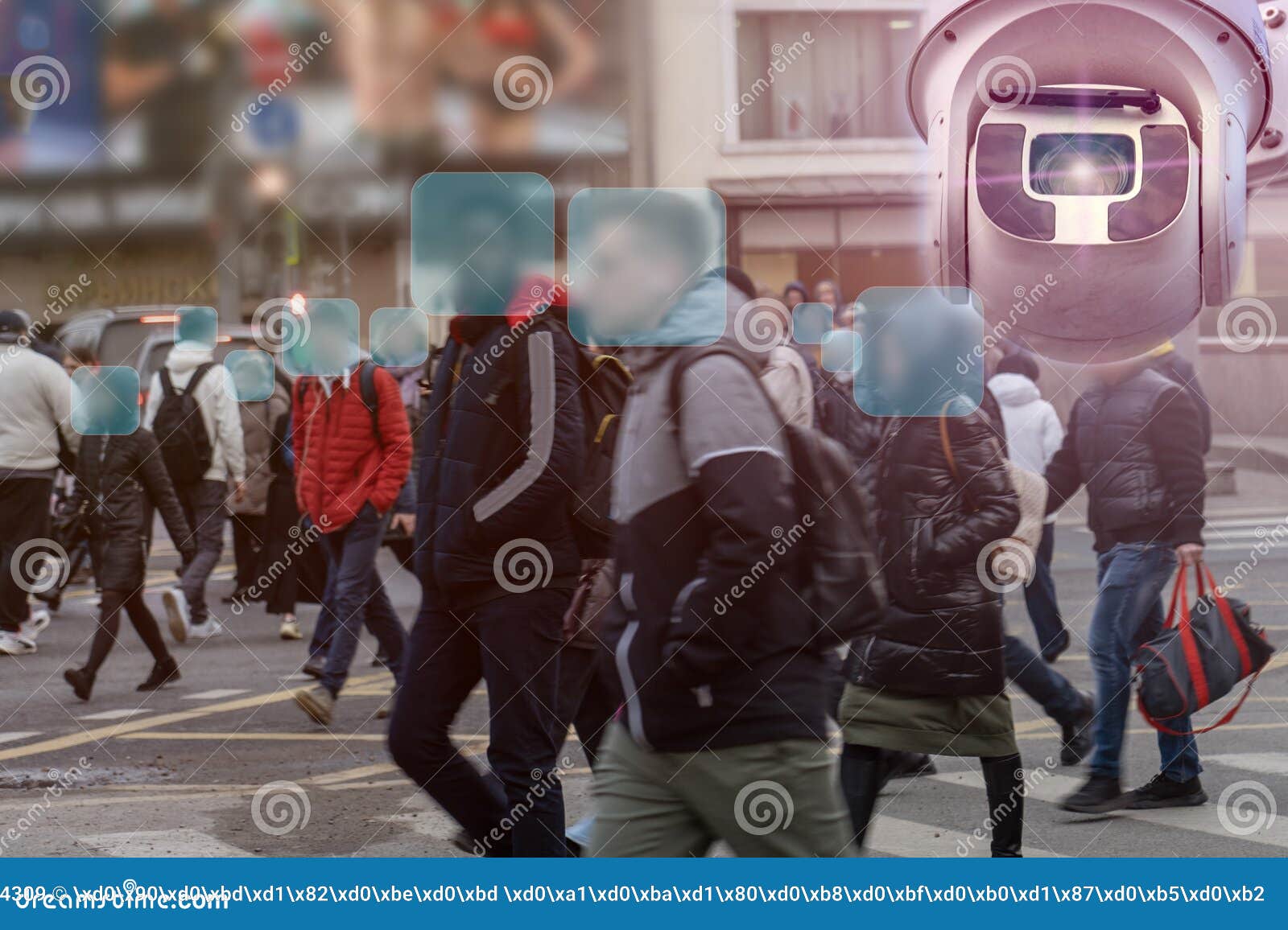 Artificial Intelligence Analyzing Crowd of People Concept Infographic ...