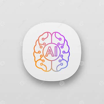 Artificial Intelligence App Icon Stock Vector - Illustration of element, digital: 175554843