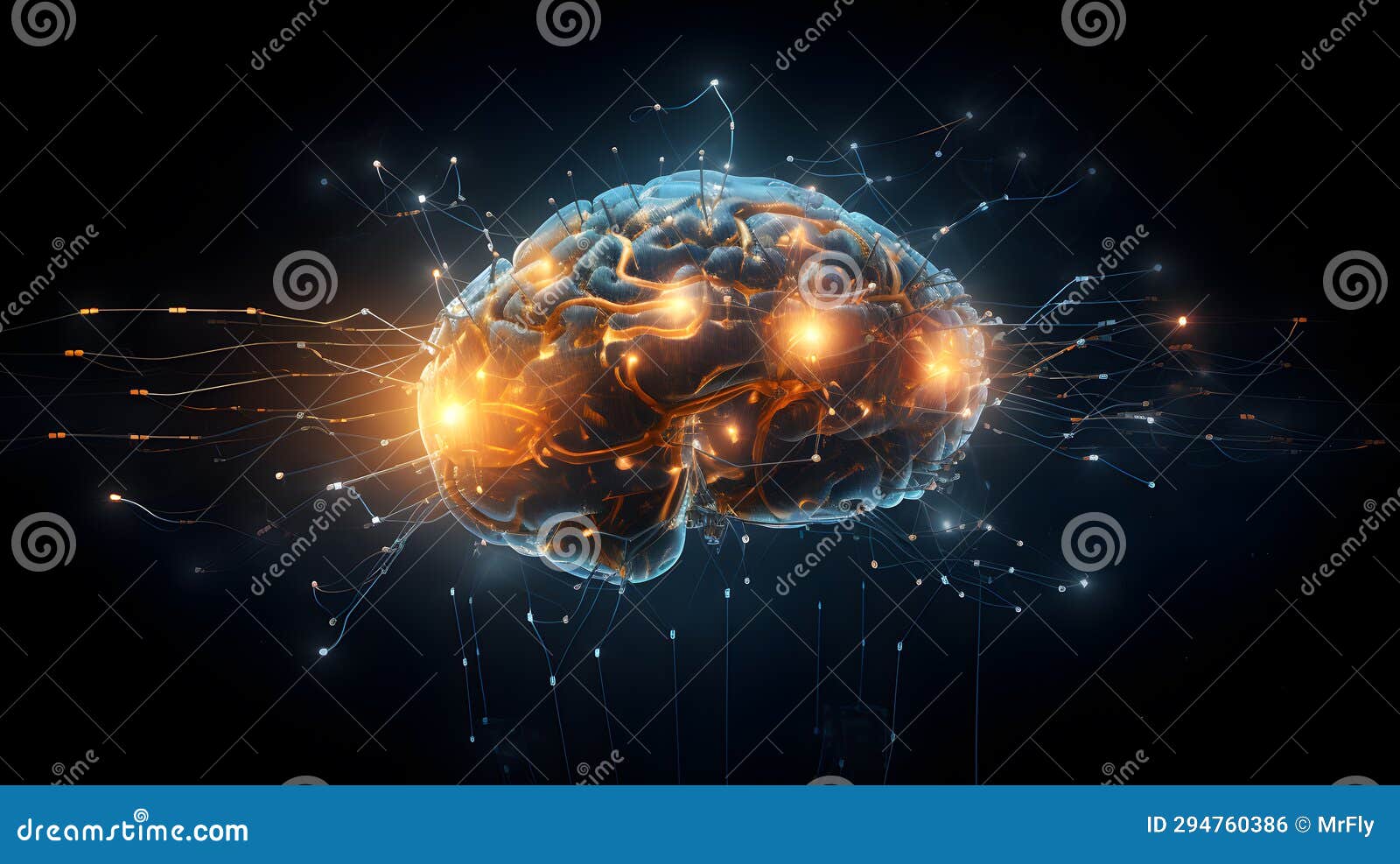 Artificial Intelligence As Human Brain, Humanoid Brain Concept, Cloud ...