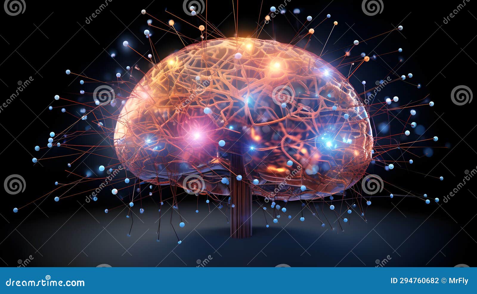 Artificial Intelligence As Human Brain, Humanoid Brain Concept, Cloud ...