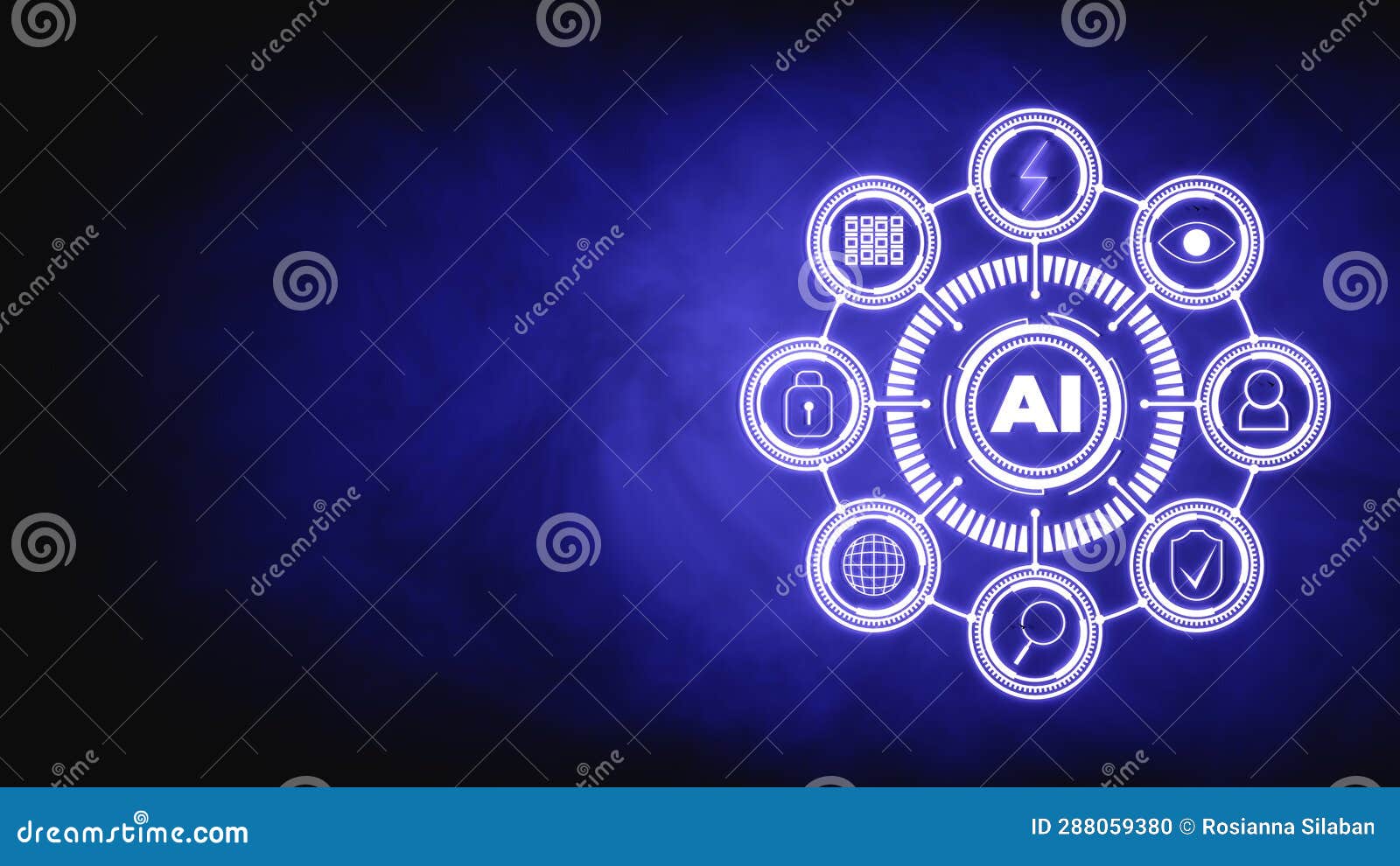 Artificial Intelligence and Automated Machine Learning Language Blue ...