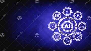 Artificial Intelligence and Automated Machine Learning Language Blue Digital User Interface ...