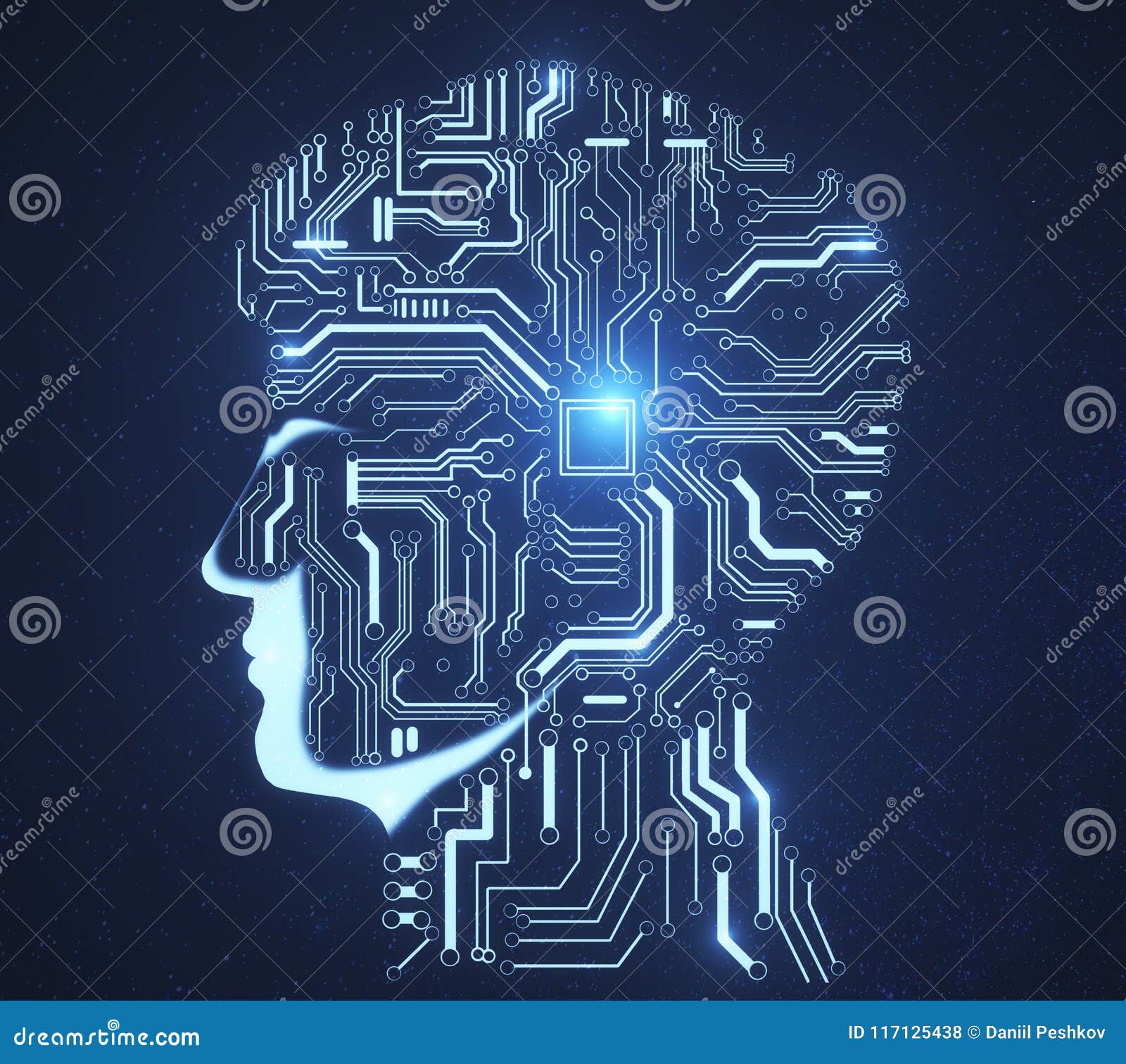Artificial Intelligence Backdrop Stock Illustration - Illustration of ...