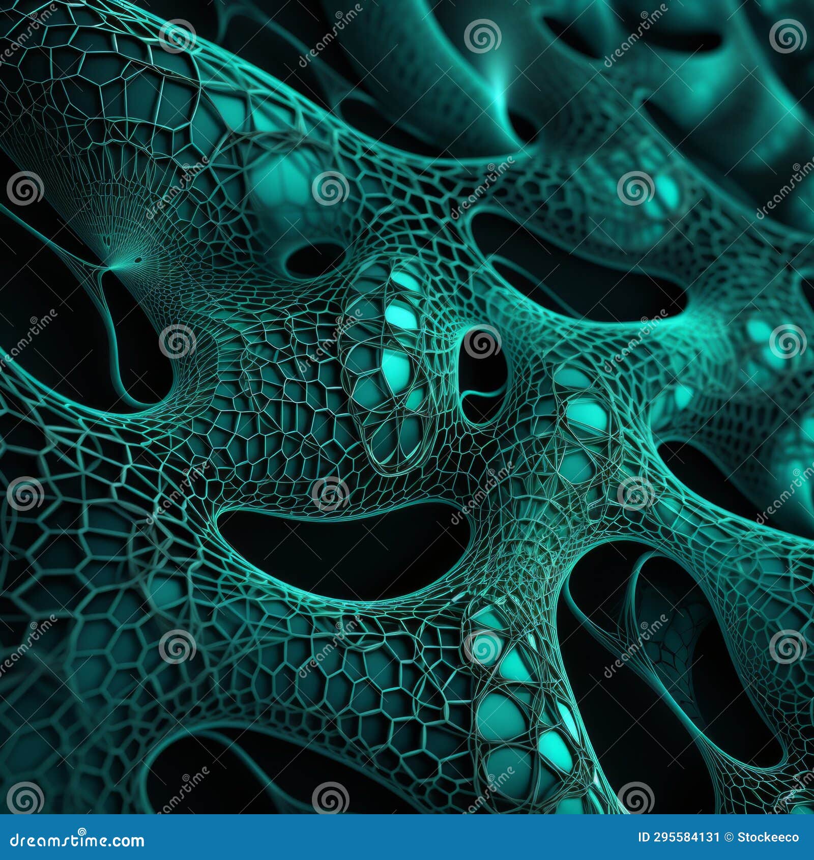 Artificial Intelligence Background with 3d Cell Skeleton and Lace ...