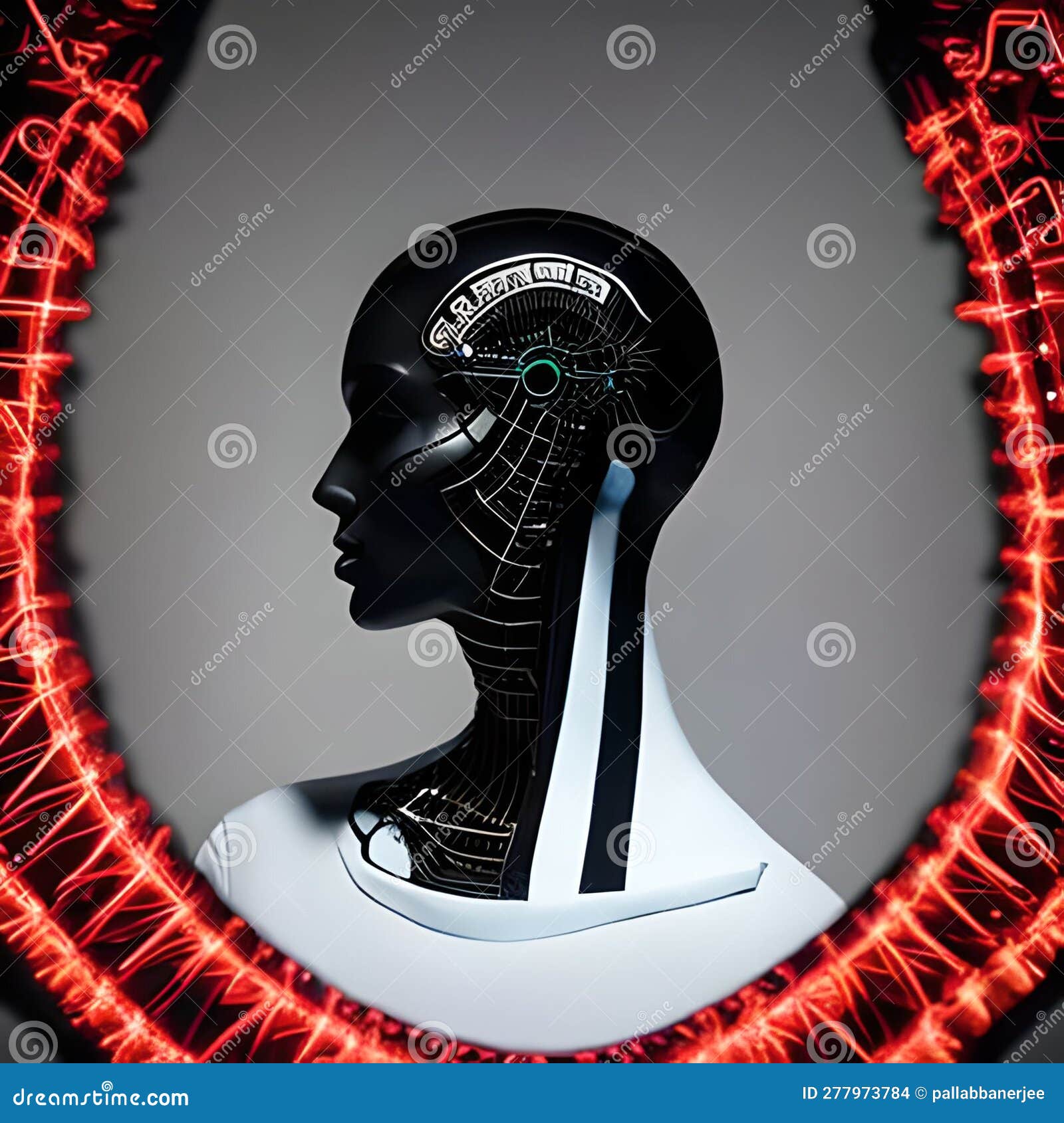 Artificial Intelligence Background, Abstract Art, Cyborg Face, Portrait ...