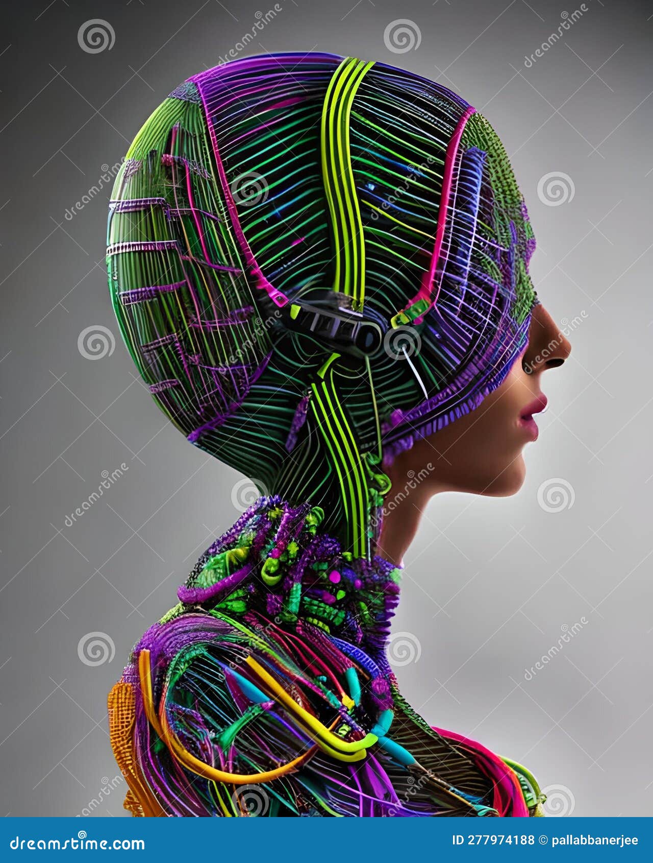 Artificial Intelligence Background, Abstract Art, Cyborg Face, Portrait ...