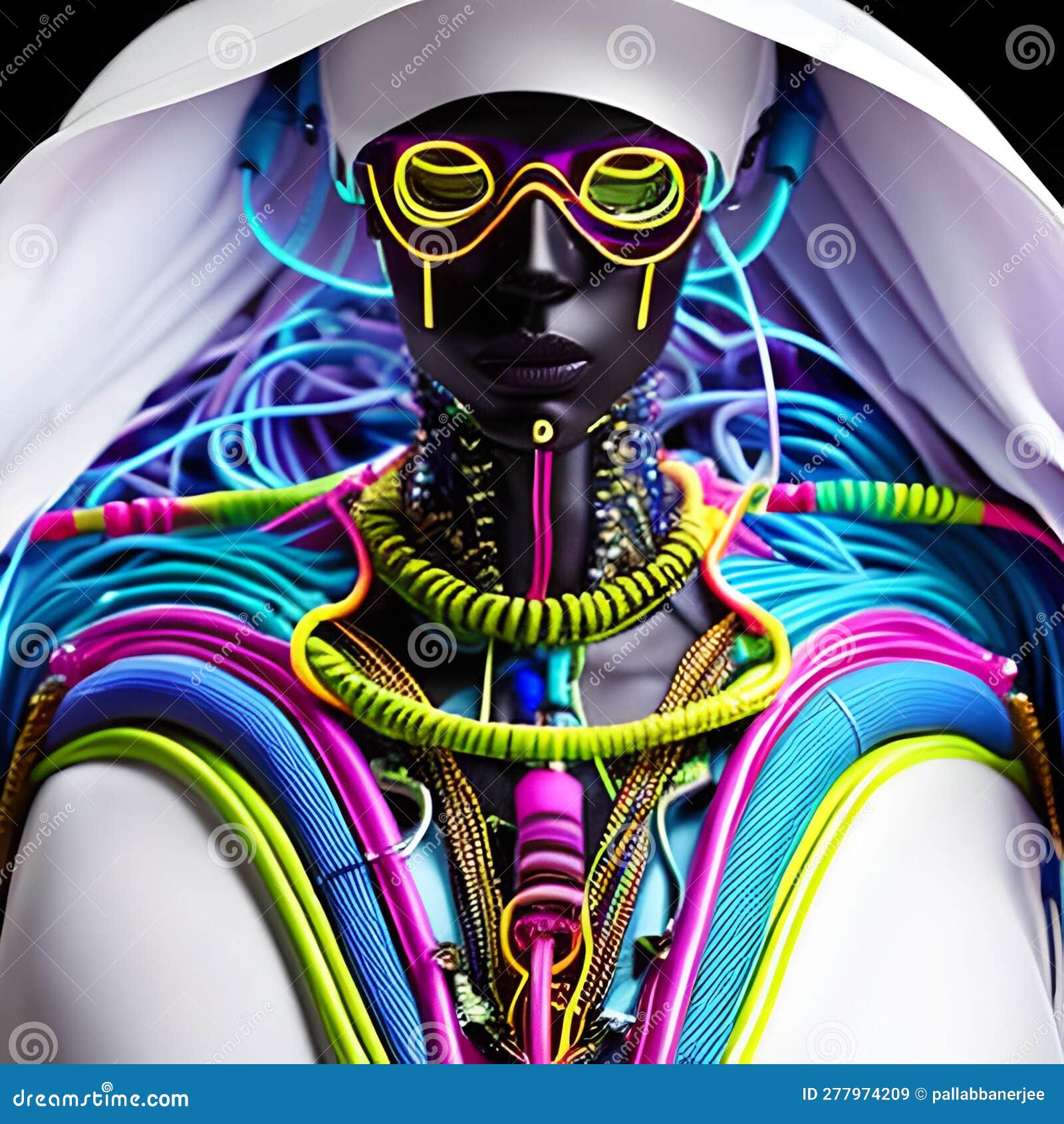 Artificial Intelligence Background, Abstract Art, Cyborg Face, Portrait ...