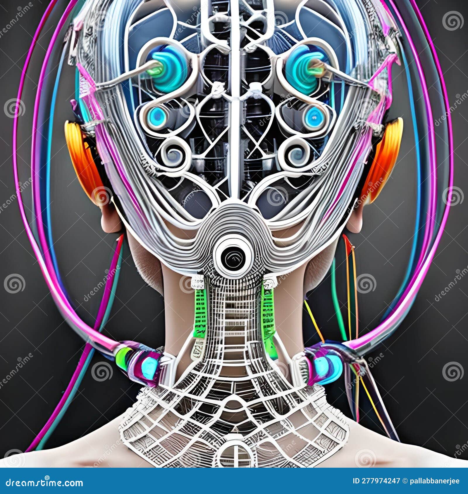 Artificial Intelligence Background, Abstract Art, Cyborg Face, Portrait ...