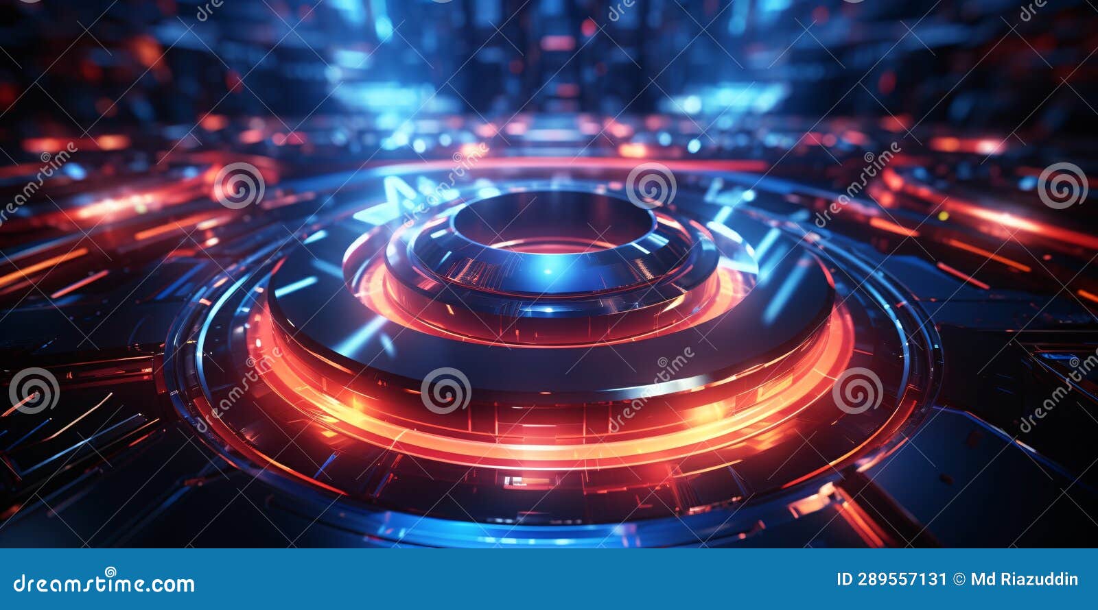 Artificial Intelligence Background Blue Red Theme Stock Illustration ...