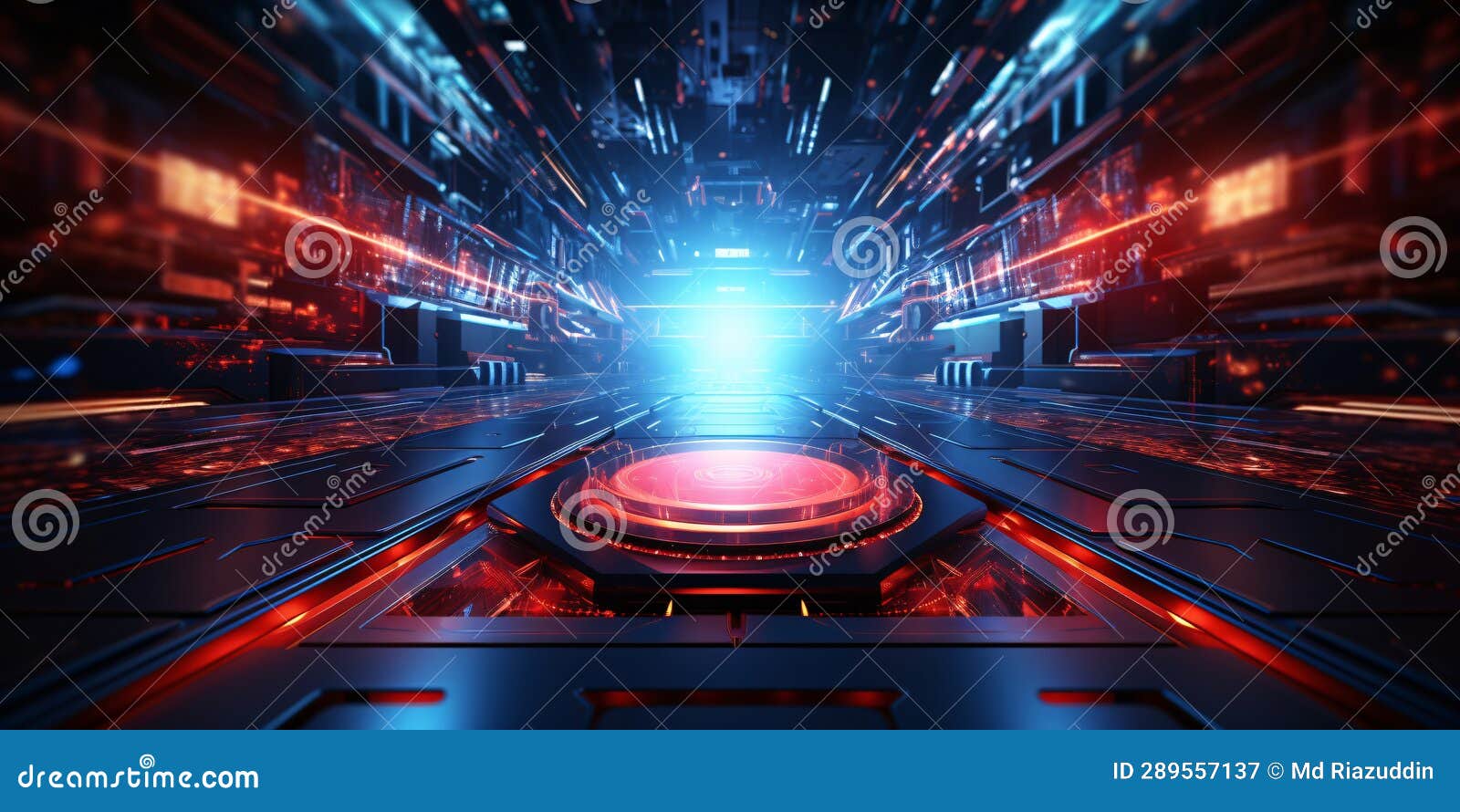 Artificial Intelligence Background Blue Red Theme Royalty-Free Stock ...