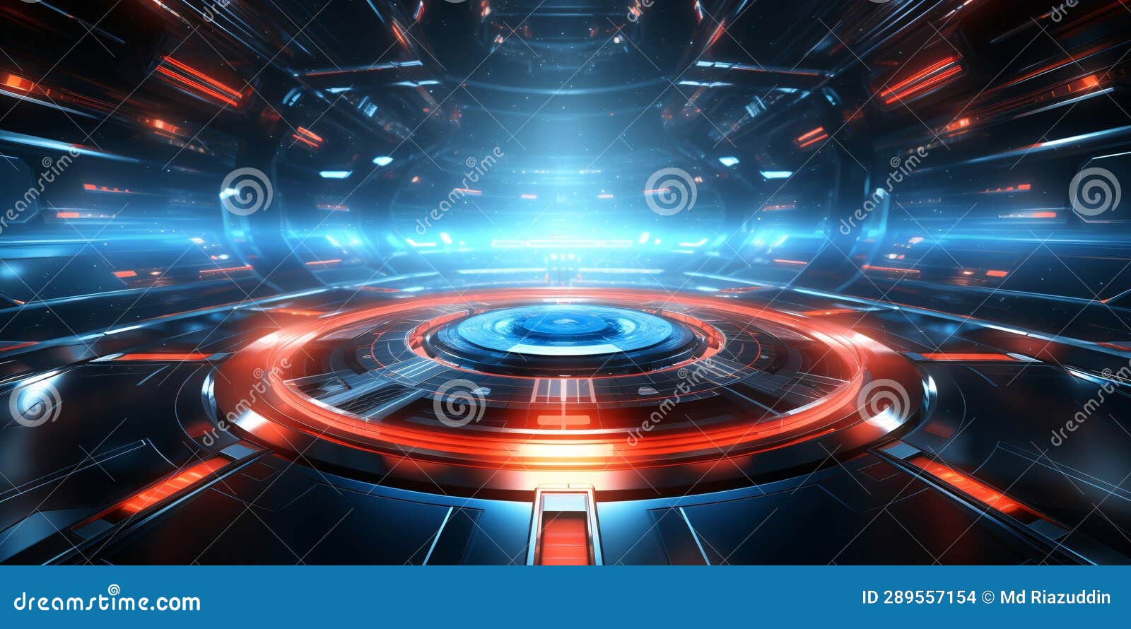 Artificial Intelligence Background Blue Red Theme Stock Illustration ...