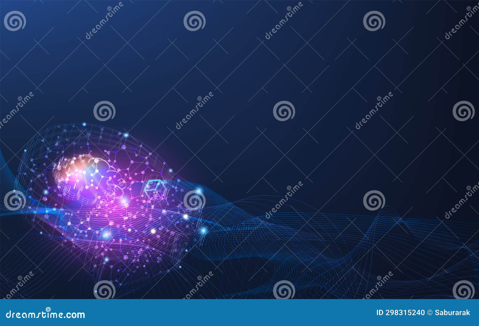 Artificial Intelligence Background Concept with Abstract Molecular ...