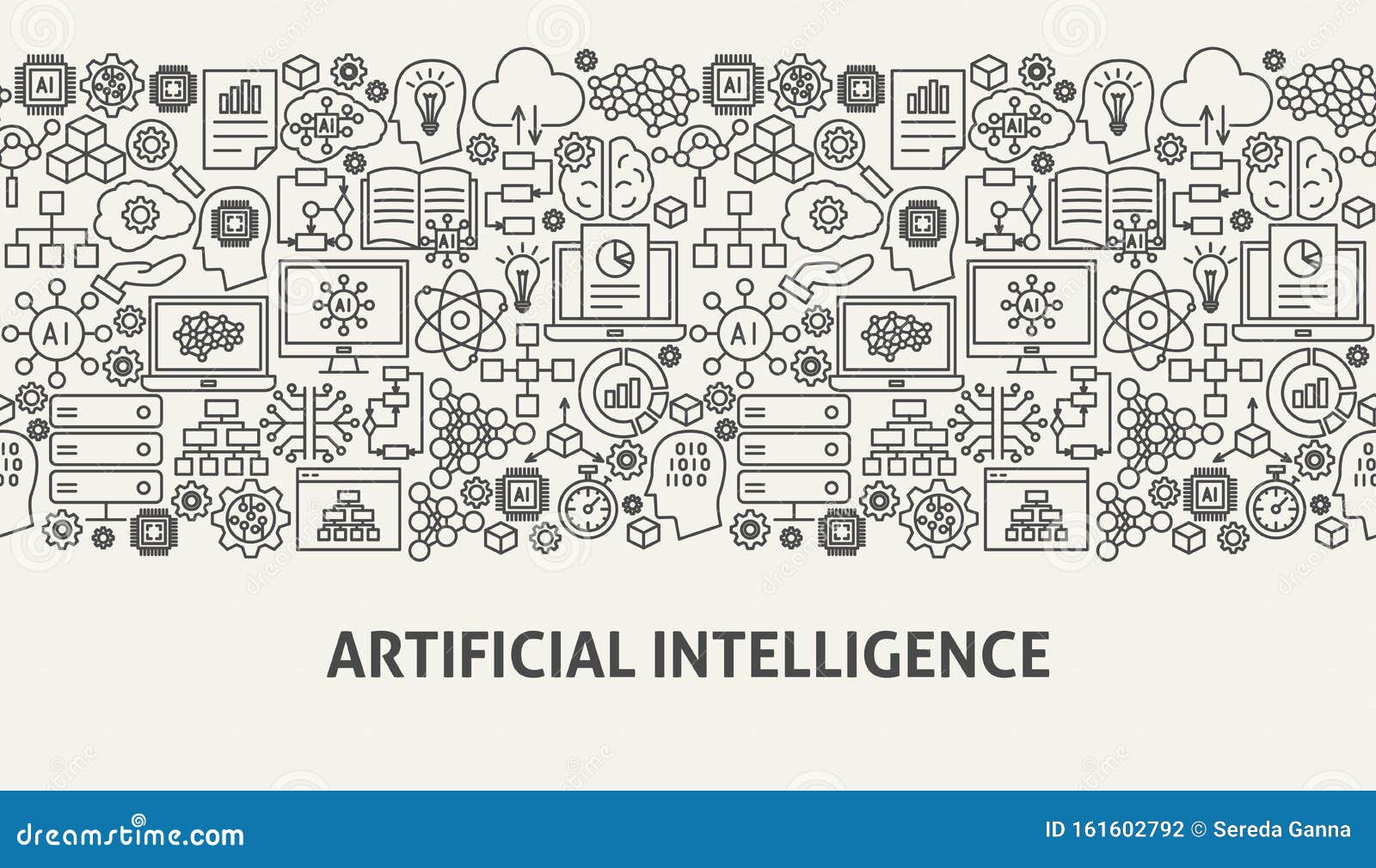 Artificial Intelligence Banner Concept Stock Vector - Illustration of ...