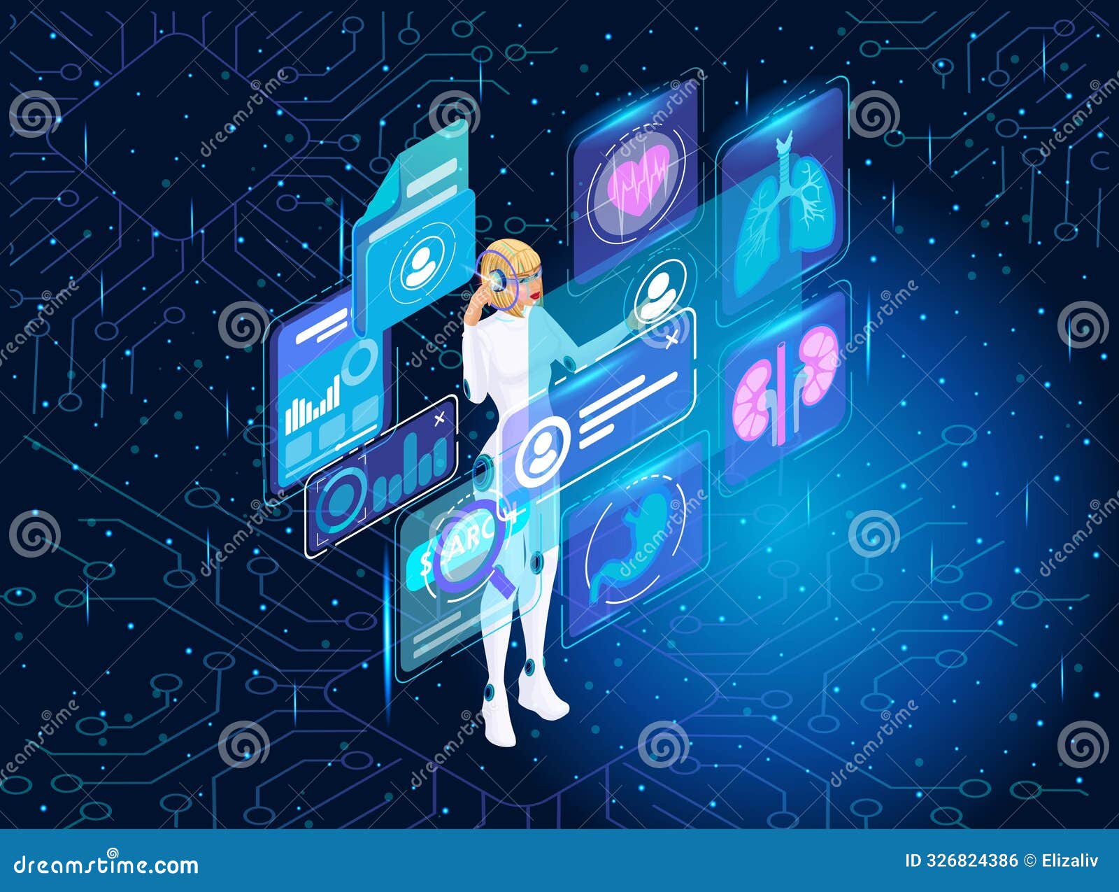 Artificial Intelligence Banner, Deep Machine Learning AI. AI in ...