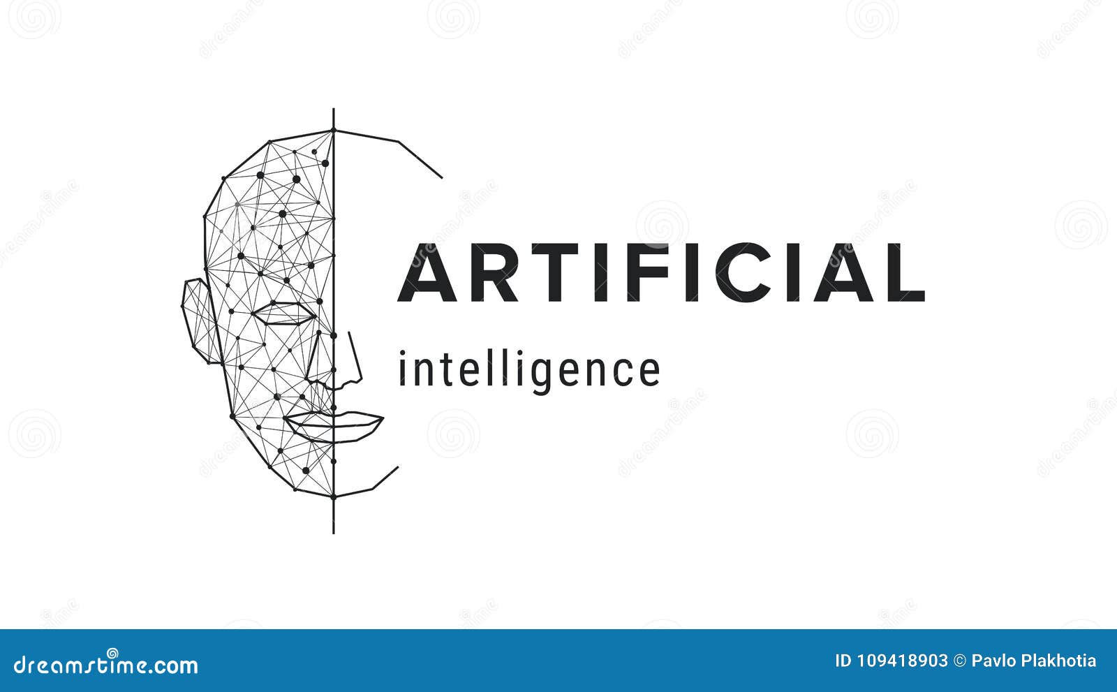 Artificial Intelligence. Futuristic Science Concept. Human Face ...