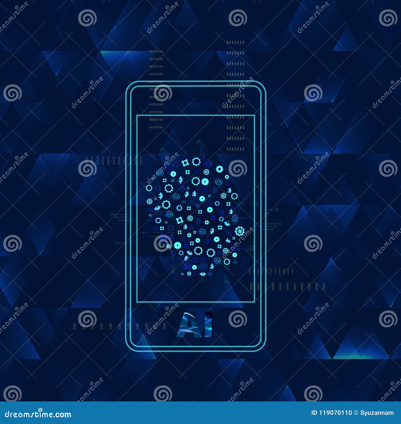 Artificial Intelligence. AI Letters. Vector Illustration. Stock Vector ...