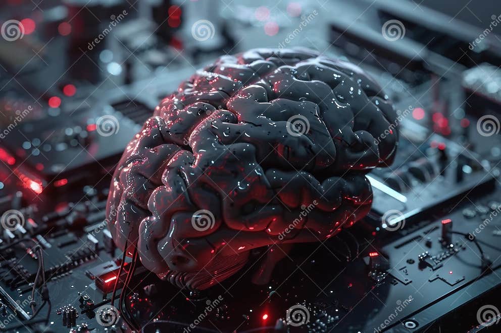 Artificial Intelligence Being Programmed on Motherboard Stock Image ...