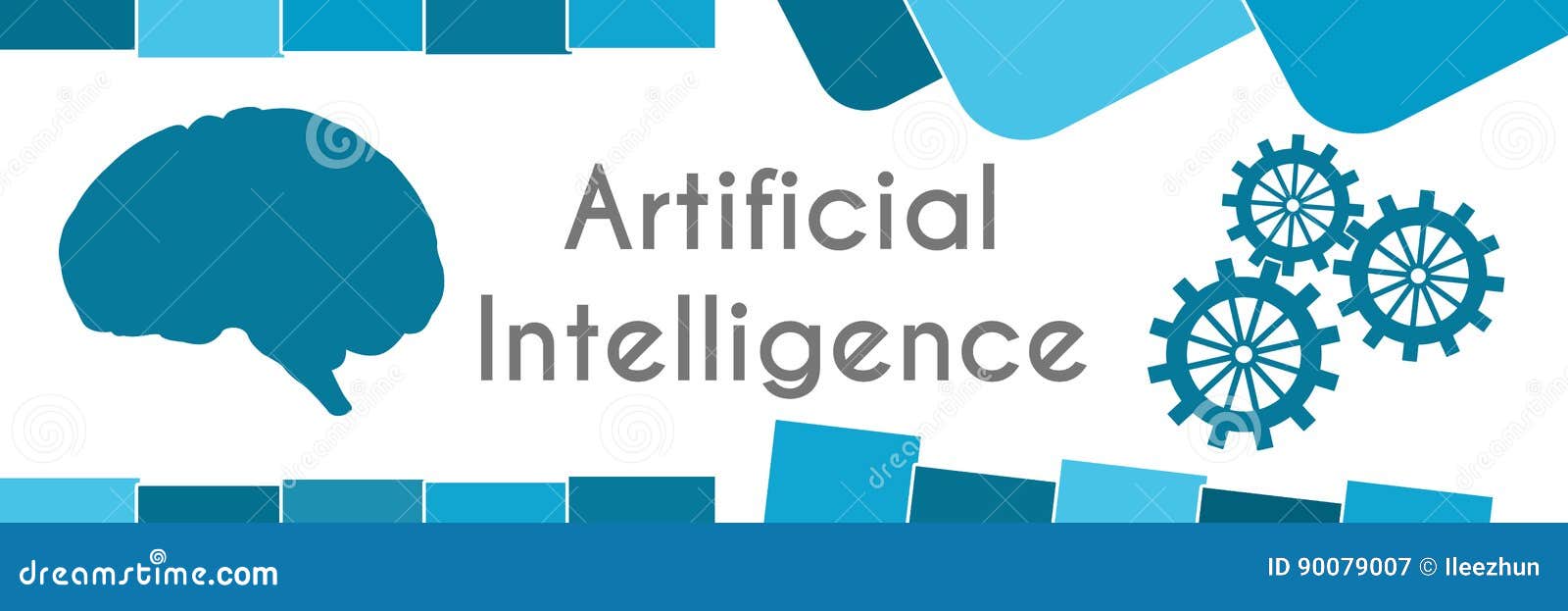 Artificial Intelligence Blue Abstract Shapes Stock Illustration ...