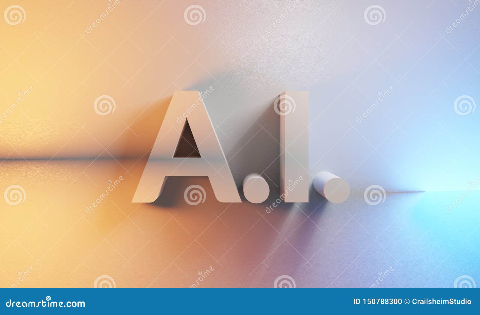 Artificial Intelligence Bold Letters 3d-illustration Stock Illustration ...