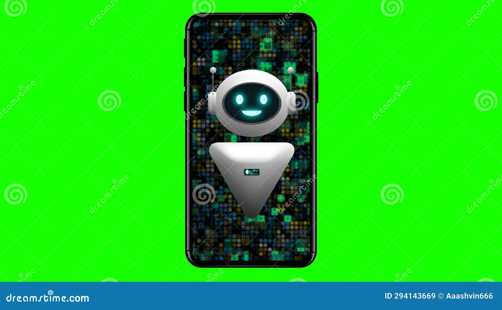 Artificial Intelligence Bot in Mobile Stock Illustration - Illustration ...
