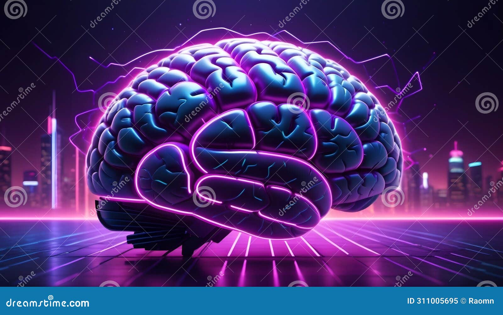 Artificial Intelligence Brain Absorbing All Data in Earth, AI Generated ...