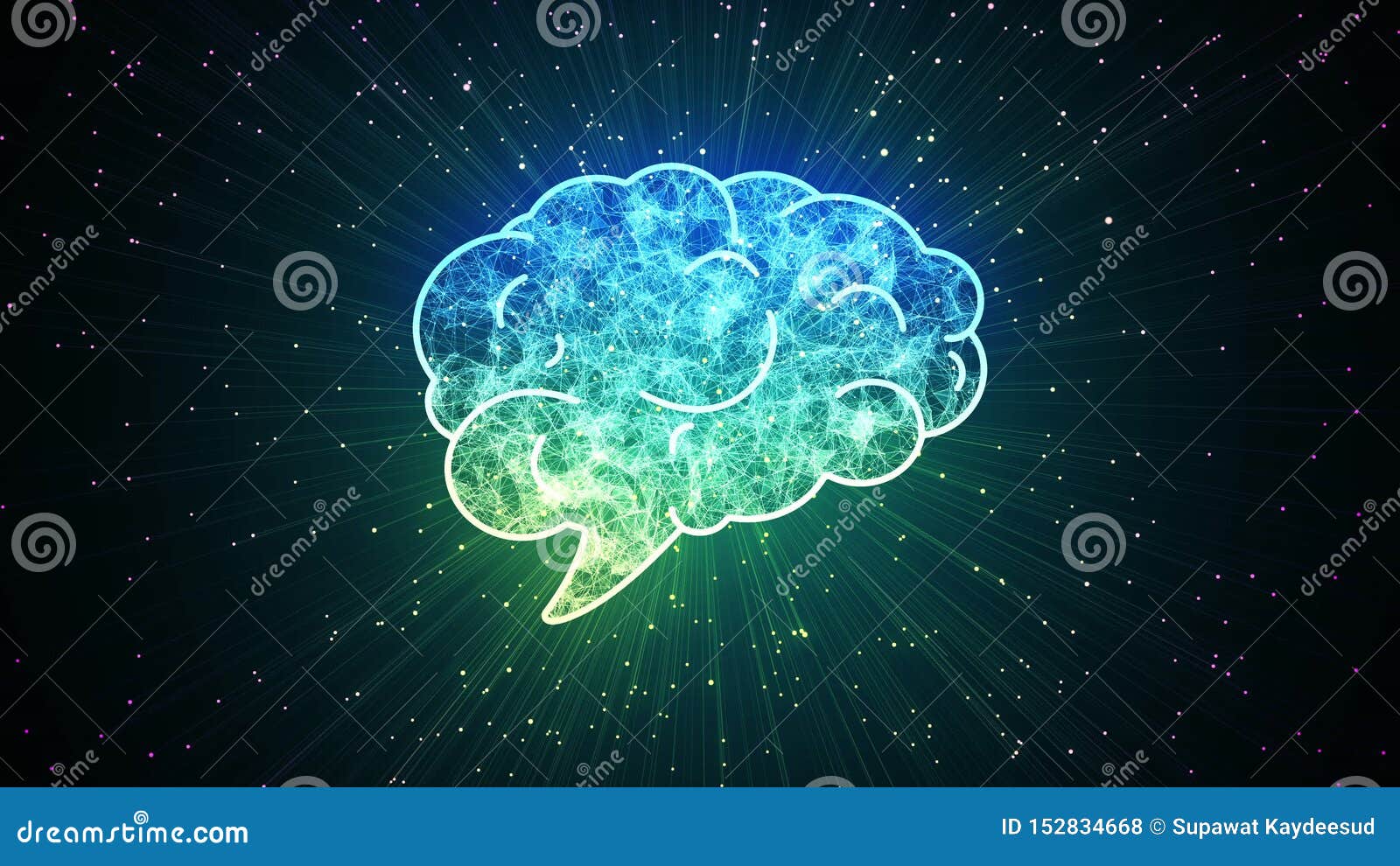 Artificial Intelligence Brain Animation, Big Data Flow Analysis, Deep ...