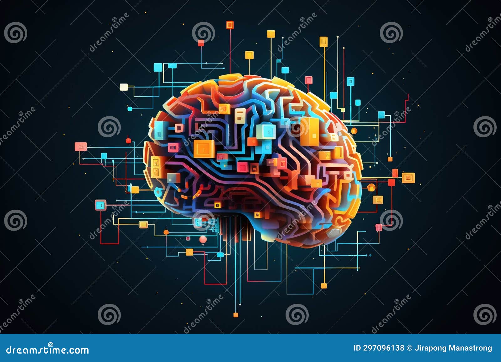 Artificial Intelligence Brain, Digital Abstract Technology Futuristic ...