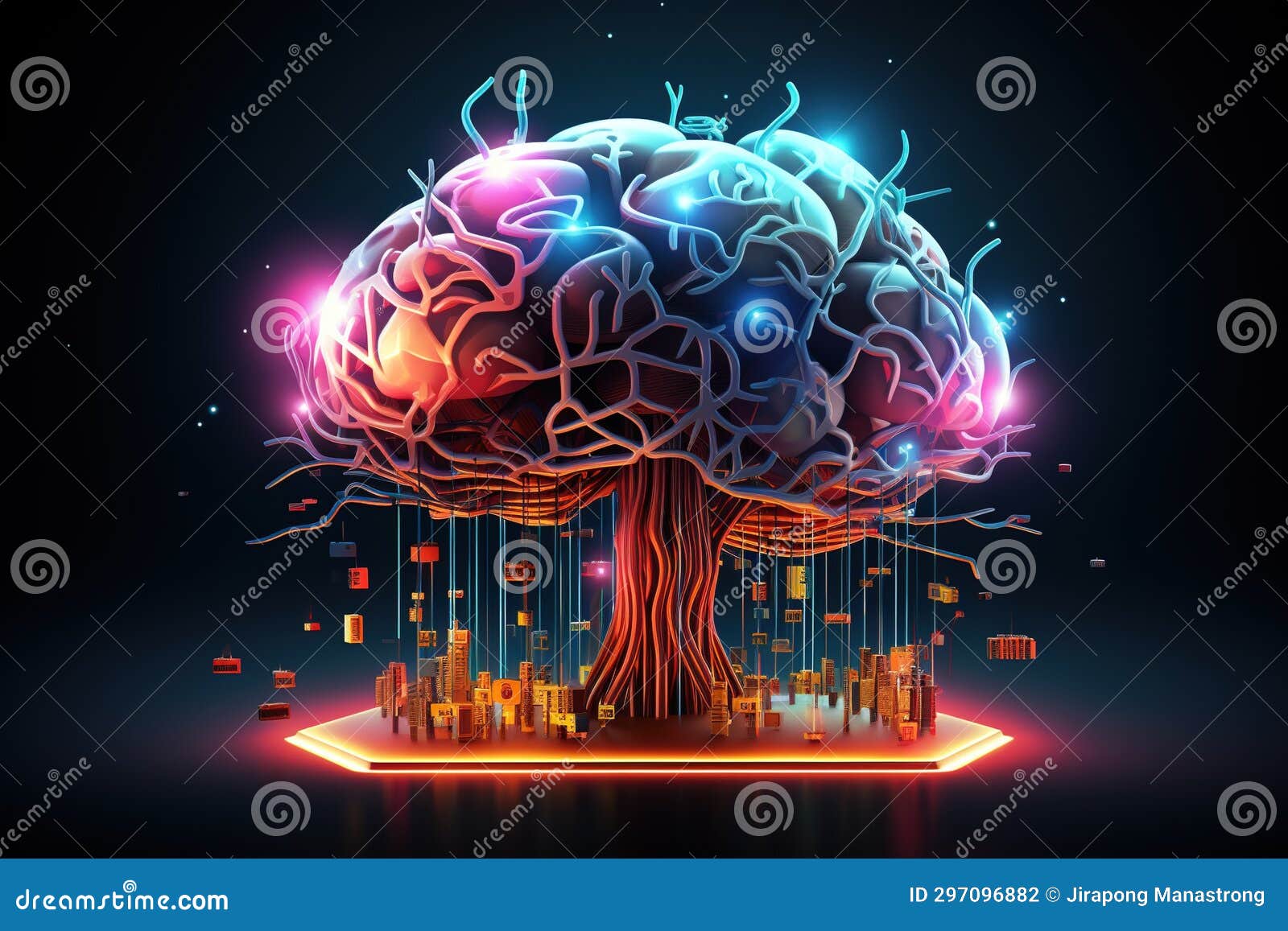 Artificial Intelligence Brain, Digital Abstract Technology Futuristic ...