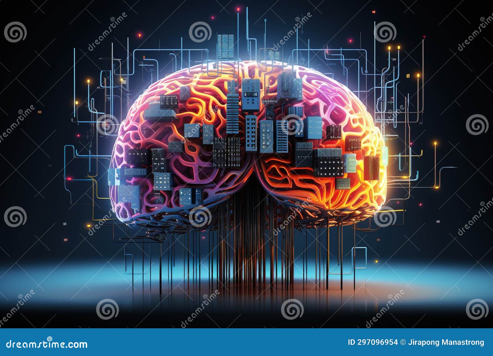 Artificial Intelligence Brain, Digital Abstract Technology Futuristic ...