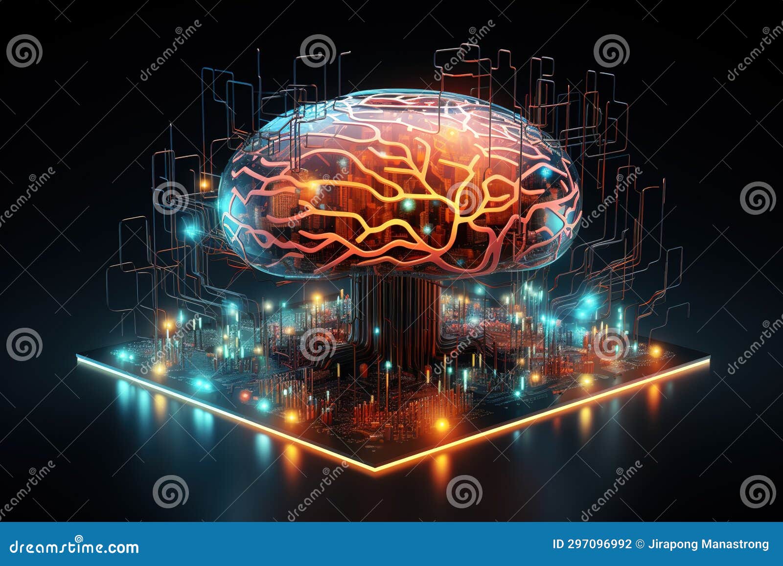 Artificial Intelligence Brain, Digital Abstract Technology Futuristic ...
