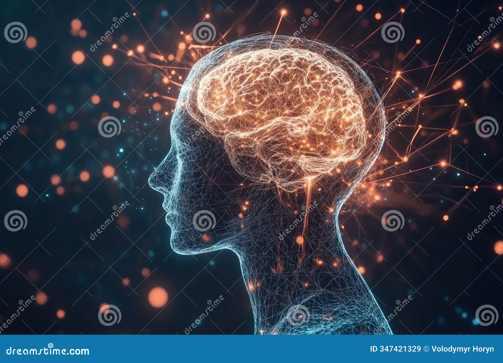 Artificial Intelligence Brain, Futuristic Machine Brain Interface ...