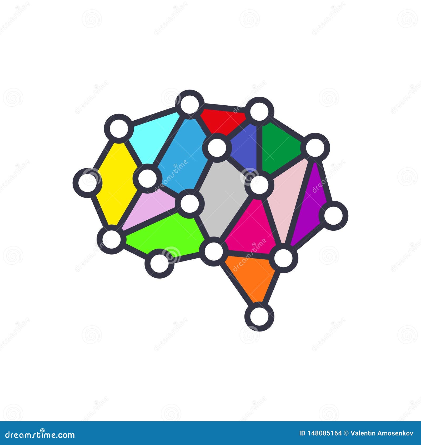 Artificial Intelligence Brain Icon - Vector AI Technology Concept ...