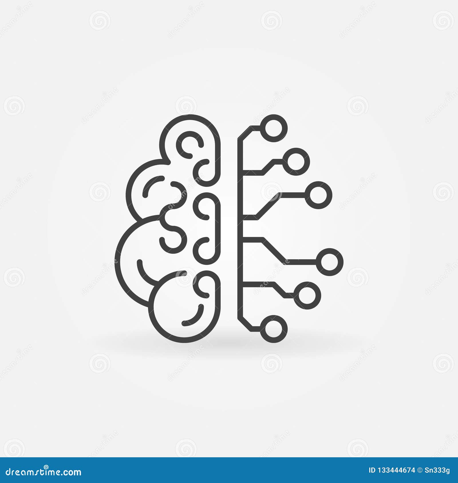 Brain Line Icon. Cartoon Vector | CartoonDealer.com #80691135