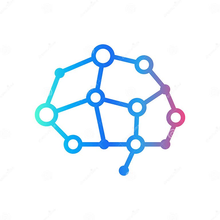 Artificial Intelligence Brain Line Vector Icon. Neural Network ...
